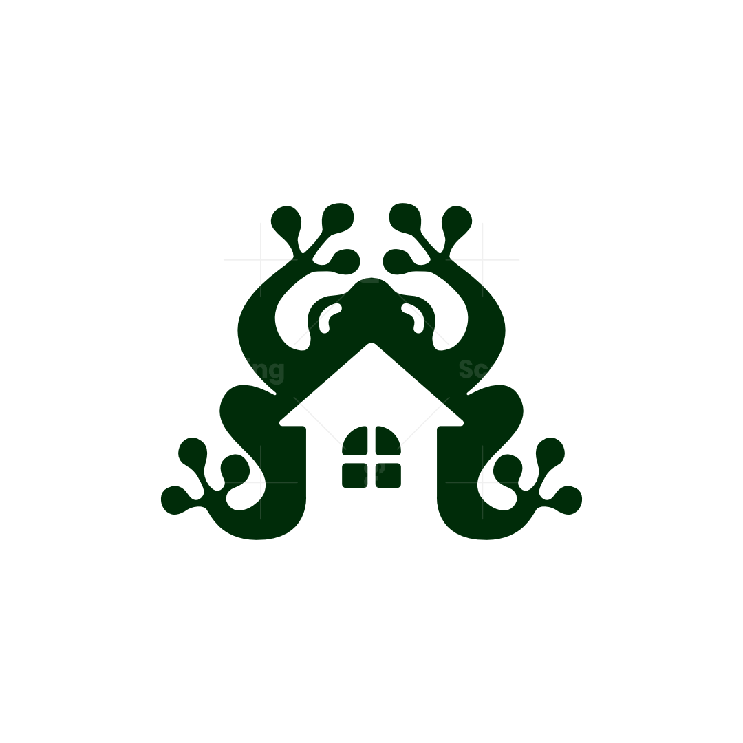 Frog house negative space logo | Scalebranding