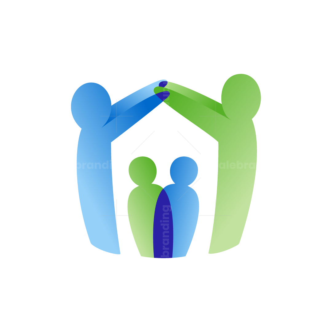 Stylized Family Forming a Home Logo | Scalebranding