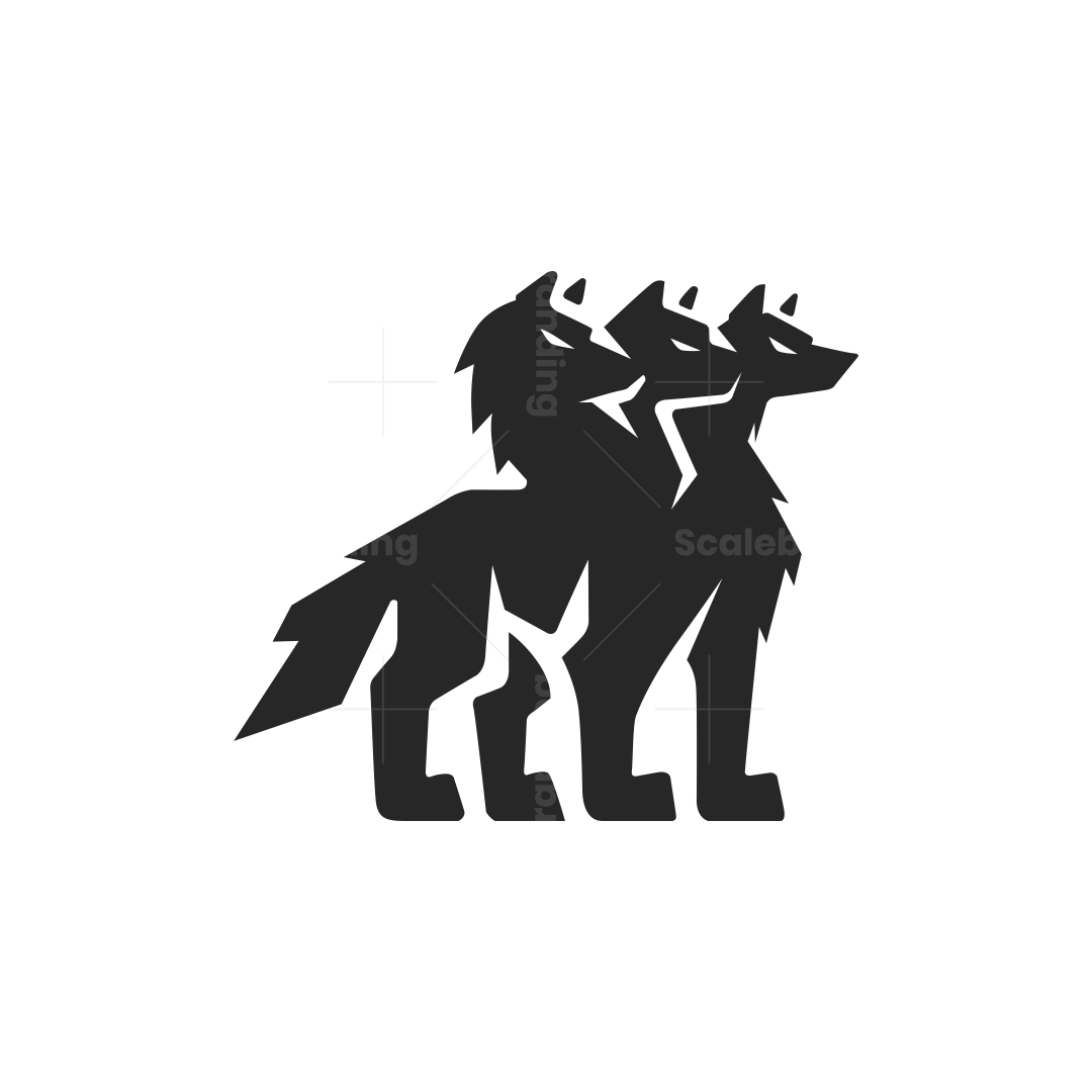 Three Headed Mysterious Wolf Logo | Scalebranding
