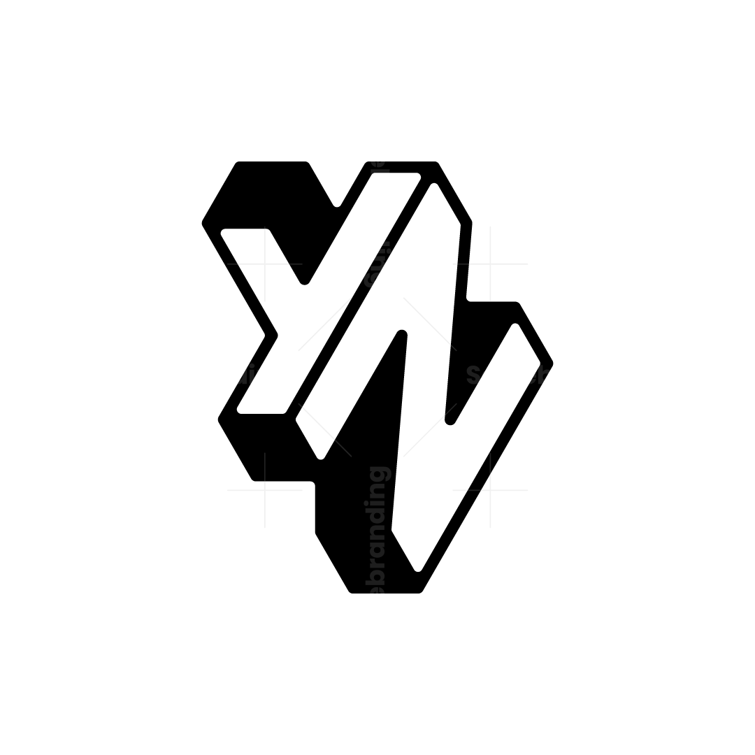monogram logo letter YN or YN with geometric style | Scalebranding