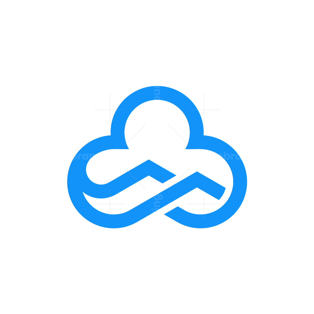 Minimalist Mountain Cloud Mark Logo | Scalebranding