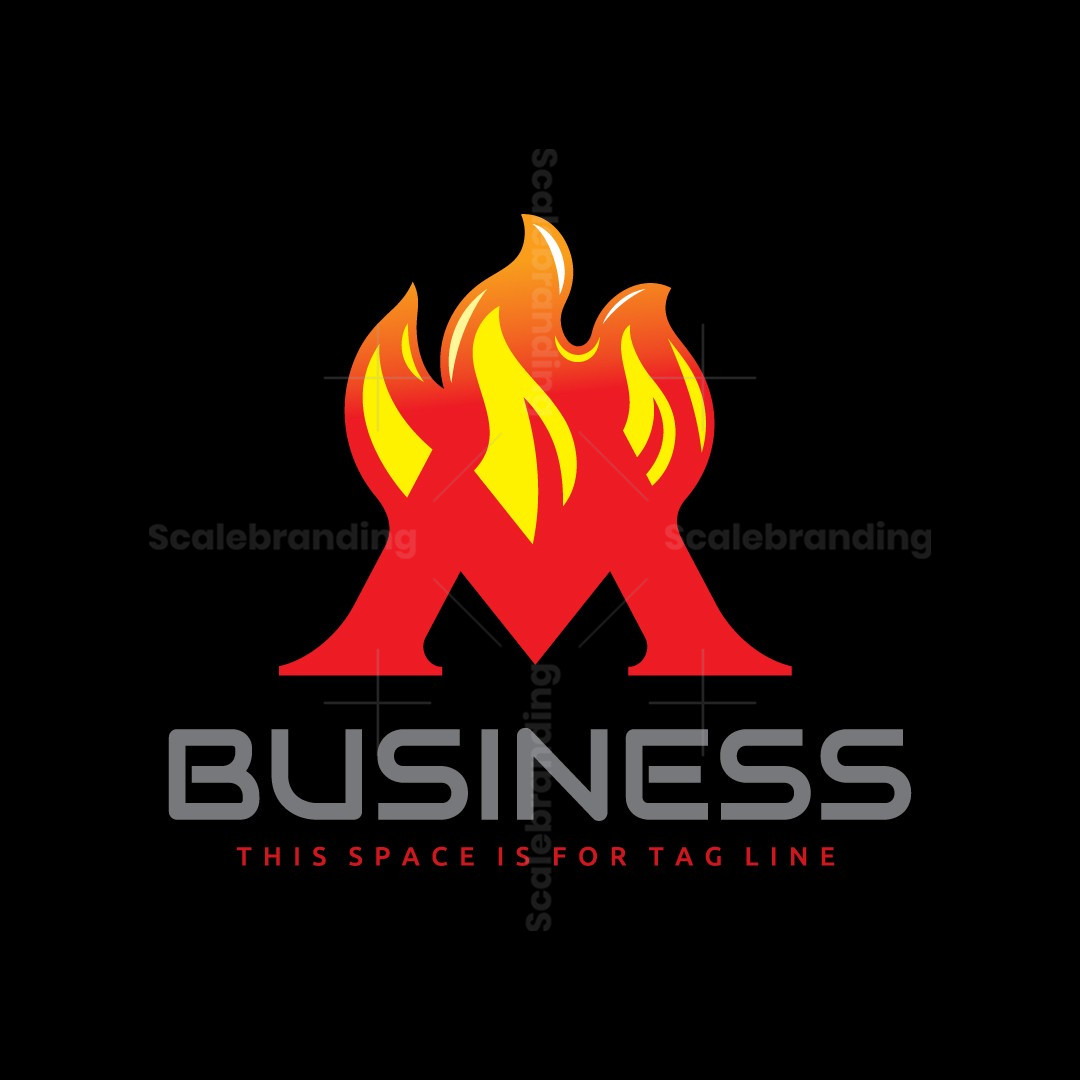 Letter M Fire Flame Torch Logo | Scalebranding