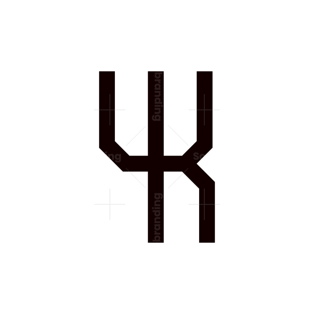 Poseidon Trident Logo Letter K Trident Logo | Scalebranding