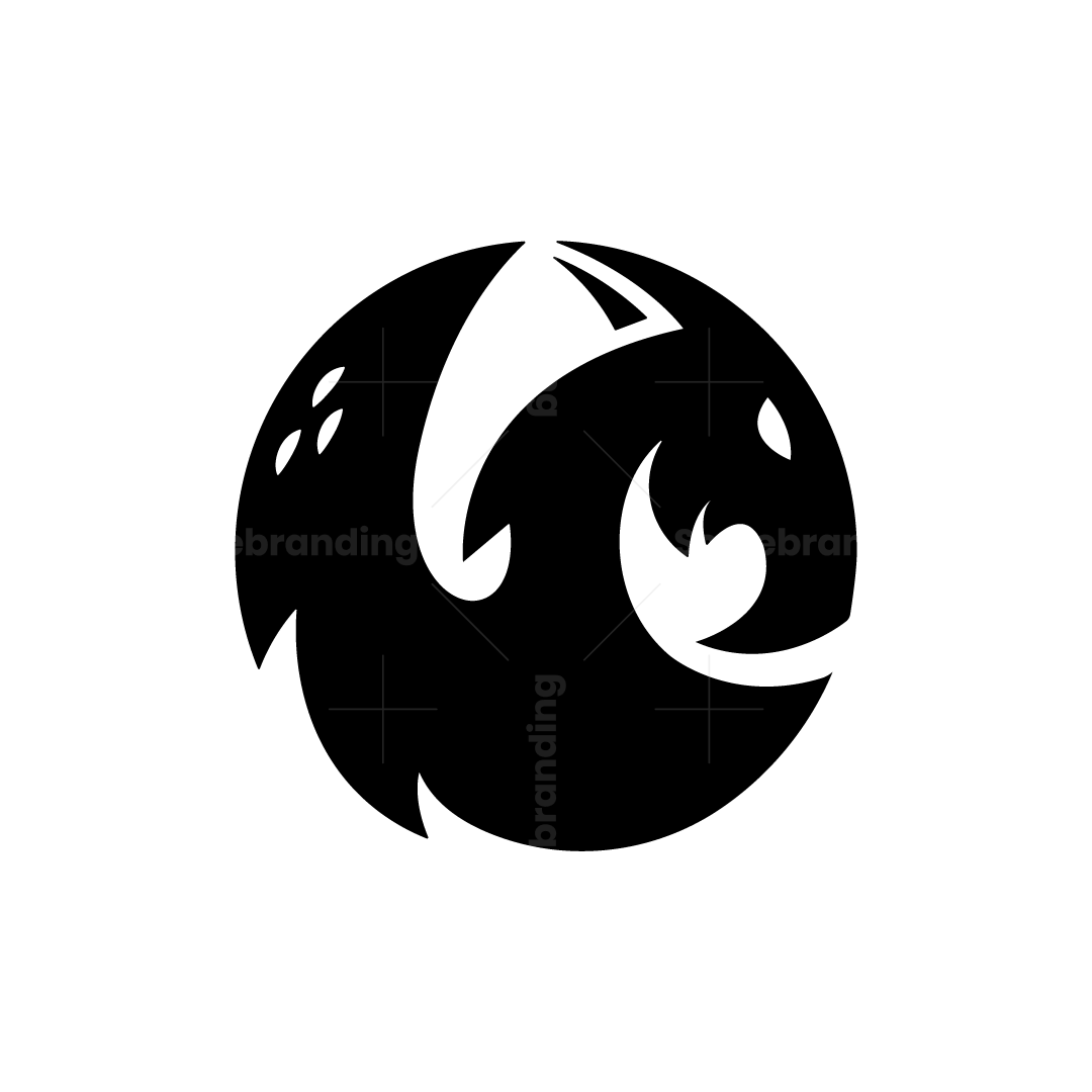 Circle Emblem Dragon Wings Logo | Scalebranding