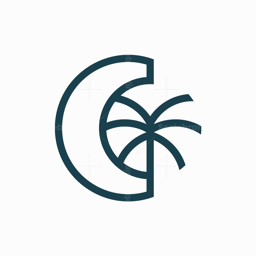 Coconut Tree C Letter Mark Logo | Scalebranding