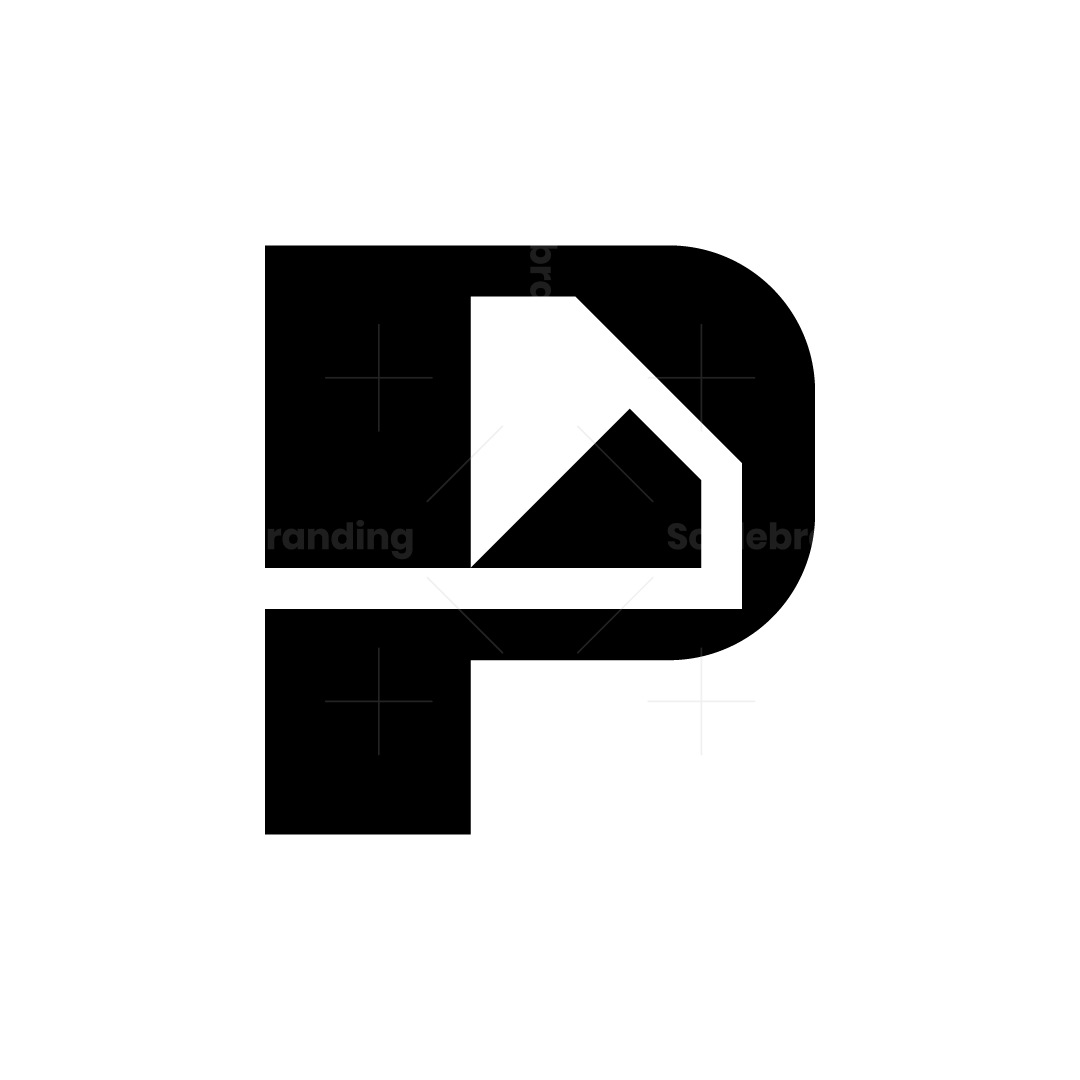Modern Letter P With Diamond Logo | Scalebranding