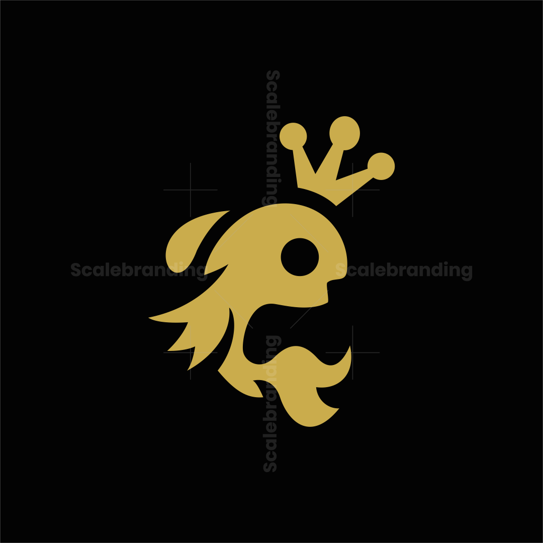 Elegant Golden Fish Crown Logo | Scalebranding