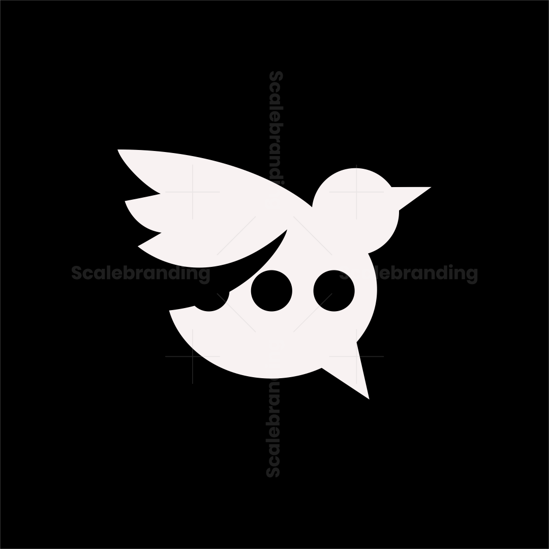 Modern Cute Bird Chat Logo | Scalebranding