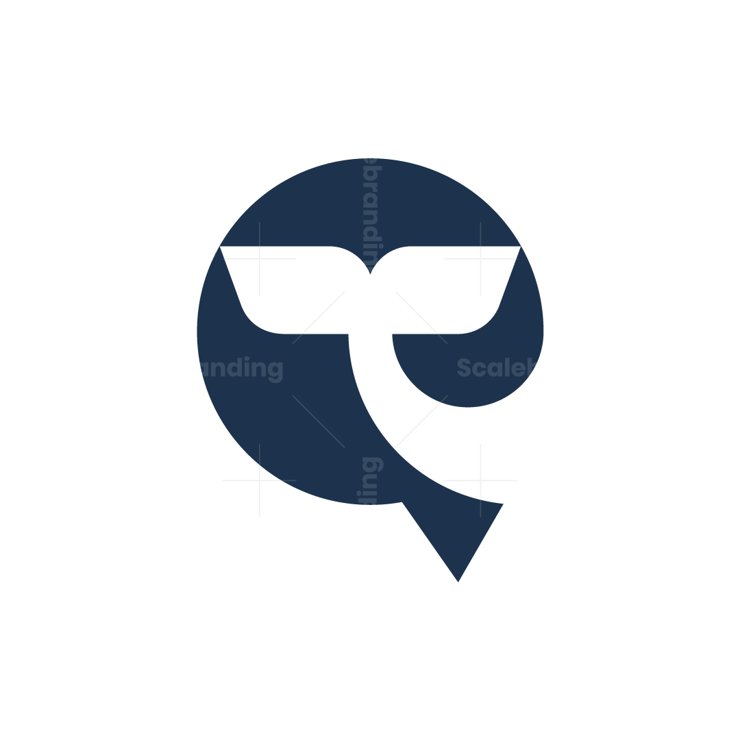 Minimalist Whale Tail Q Initial Logo | Scalebranding