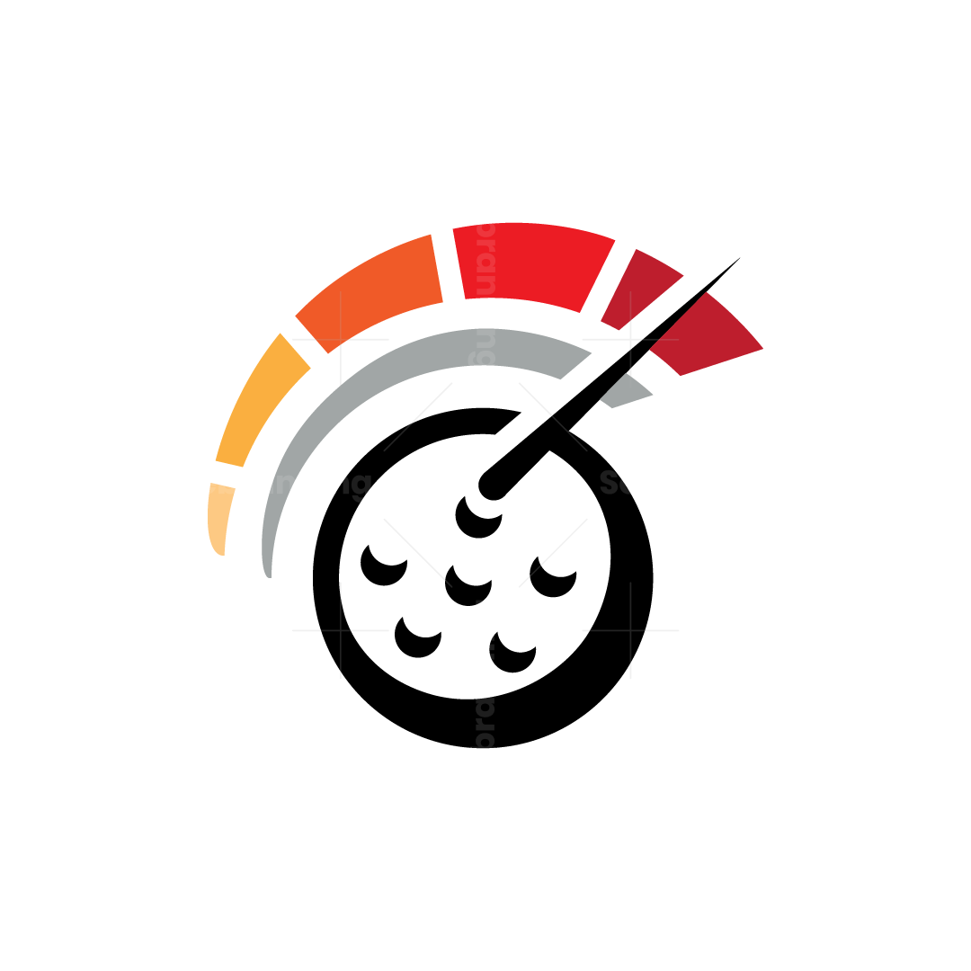 Speedometer Fast Golf Ball Logo | Scalebranding