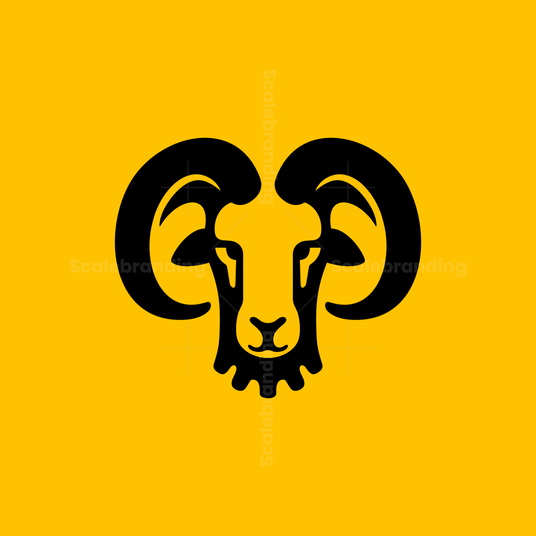 Minimalist Black Ram Logo Design | Scalebranding