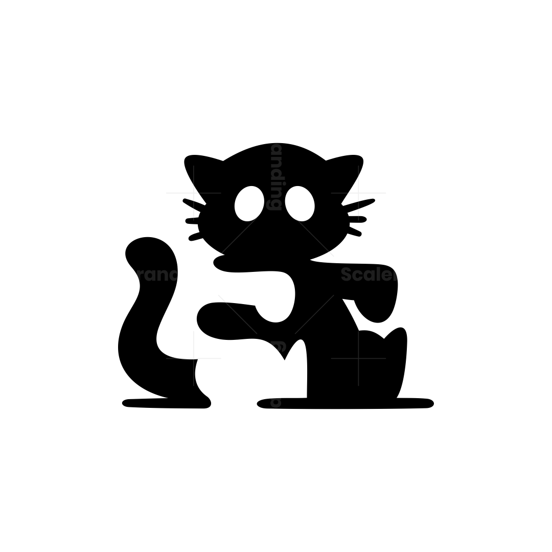 Monochrome Zombie Cat Ghost Logo | Scalebranding