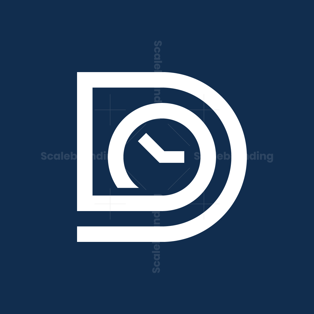 Initial D Clock Monoline Logo | Scalebranding