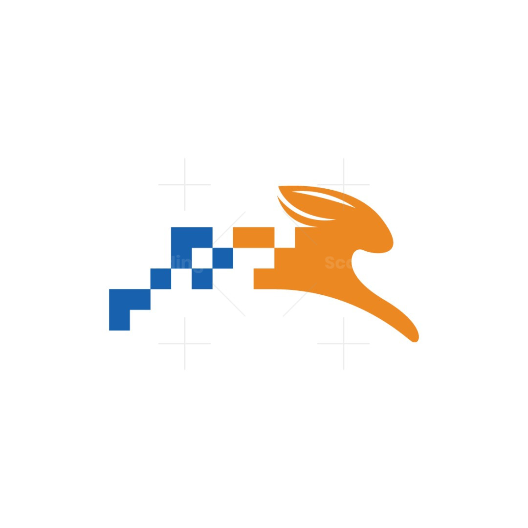 Digital Hare Logo Technology Rabbit Logo Digital Running Rabbit Logo ...