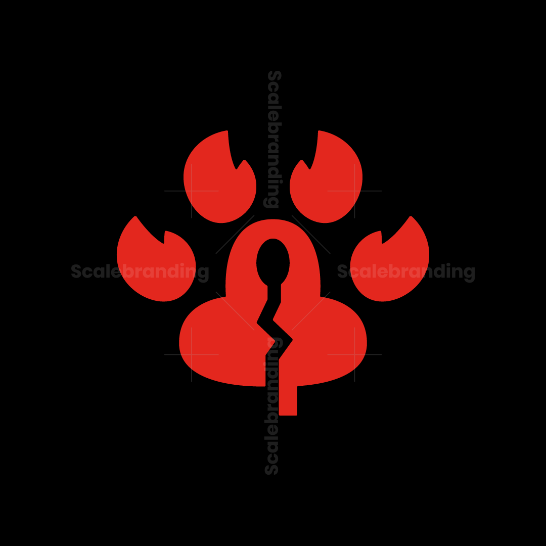 Paw Fire Match Stick Logo | Scalebranding