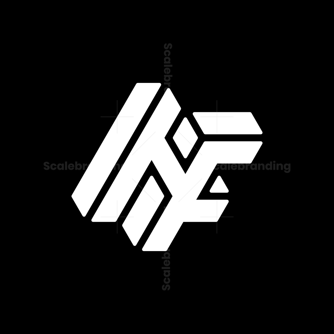 Letter HF Initial FH D Line Geometric Logo | Scalebranding