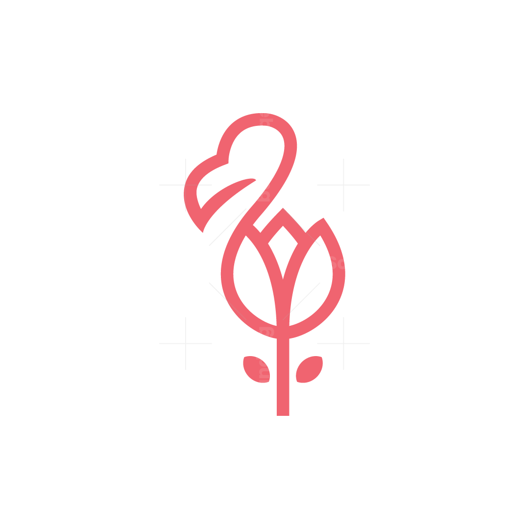 Flamingo Flower Logo for sale | Scalebranding