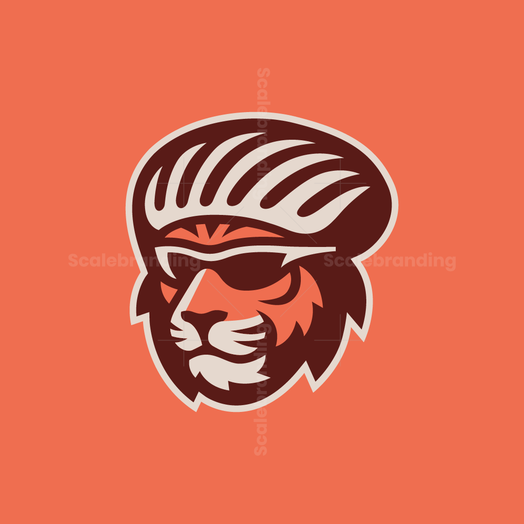 Tiger Cyclist Helmet Mascot Logo | Scalebranding