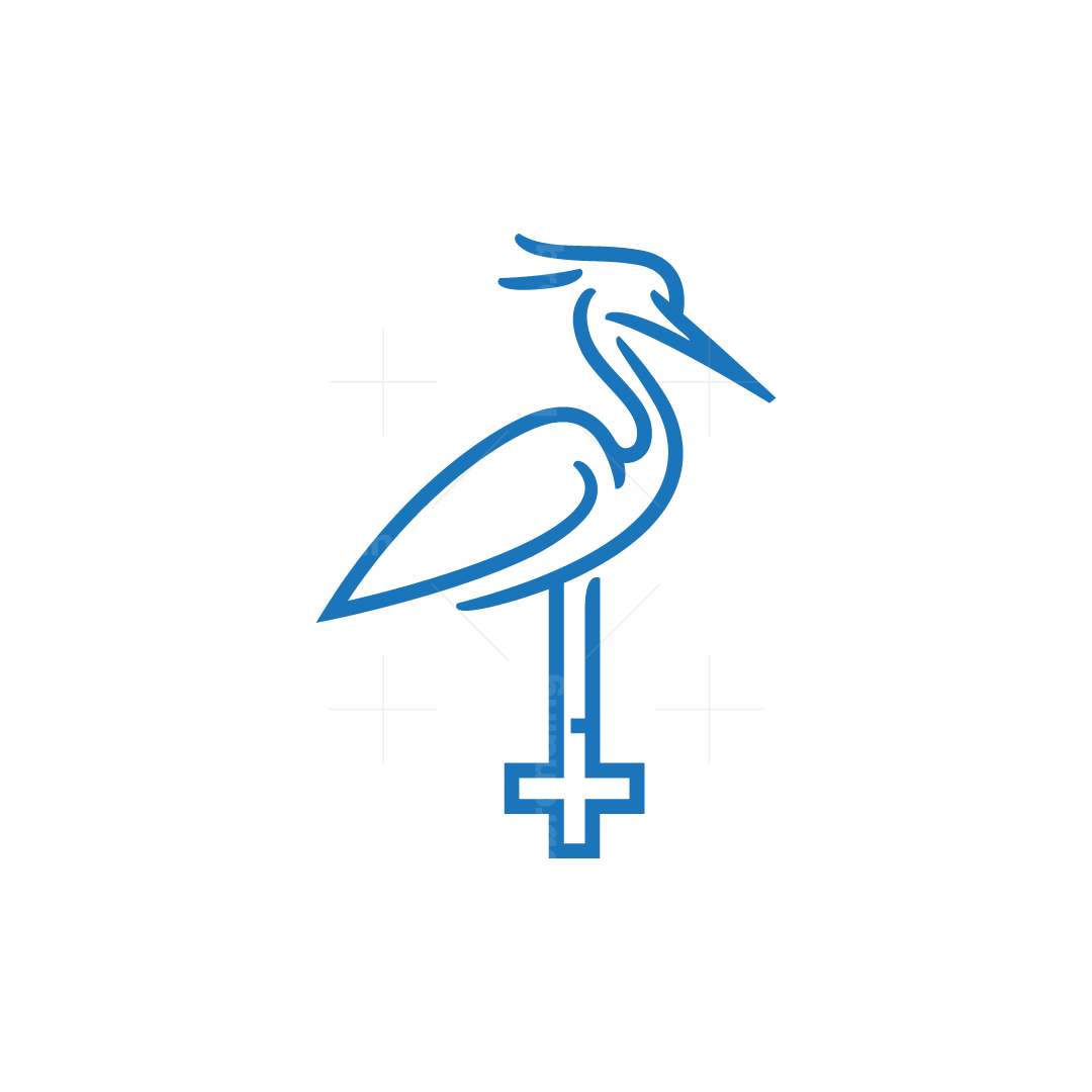 Medical Cross Blue Heron Logo | Scalebranding