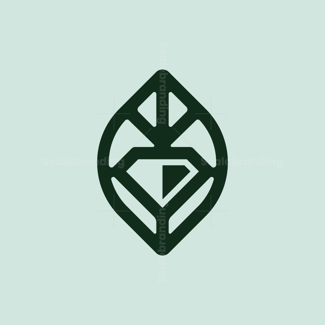 Minimal Leaf Nature Diamond Logo | Scalebranding