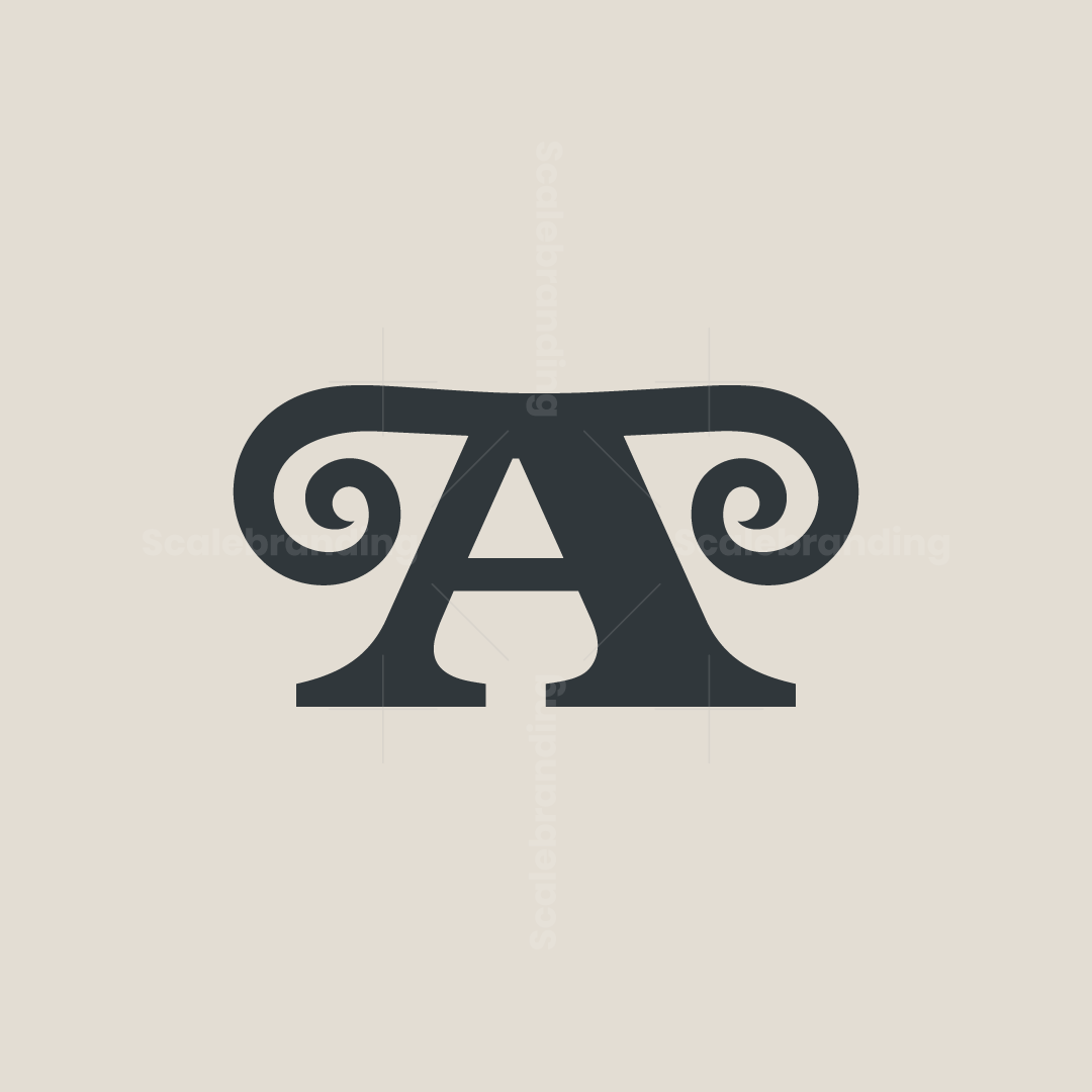 Letter A Roman Ionic Architecture logo | Scalebranding