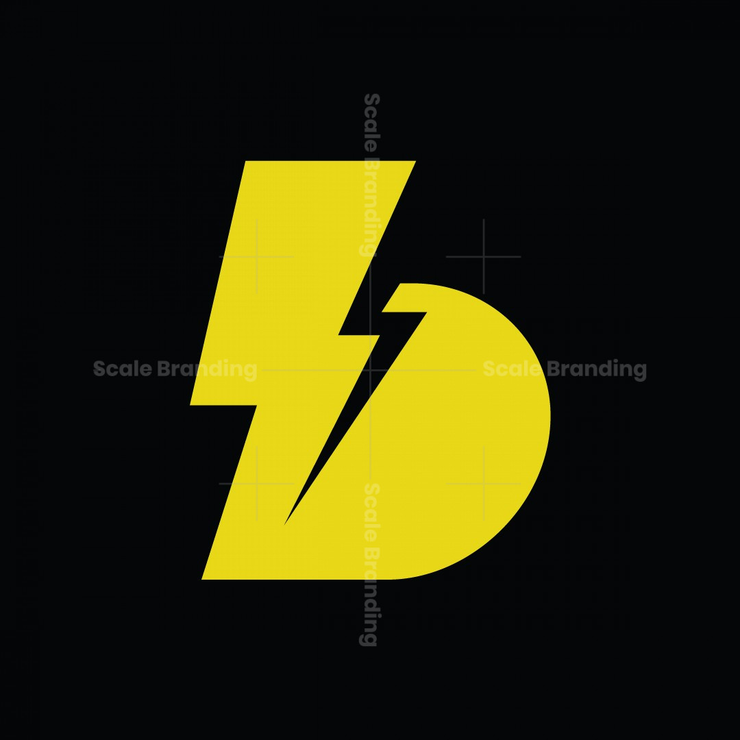 B Thunder Bolt Monogram Logo | Scalebranding