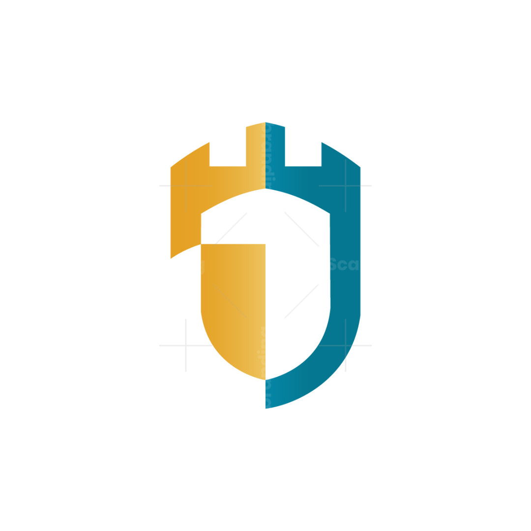 Shield Castle Logo Modern Fortress Logo Shield Fort Logo | Scalebranding