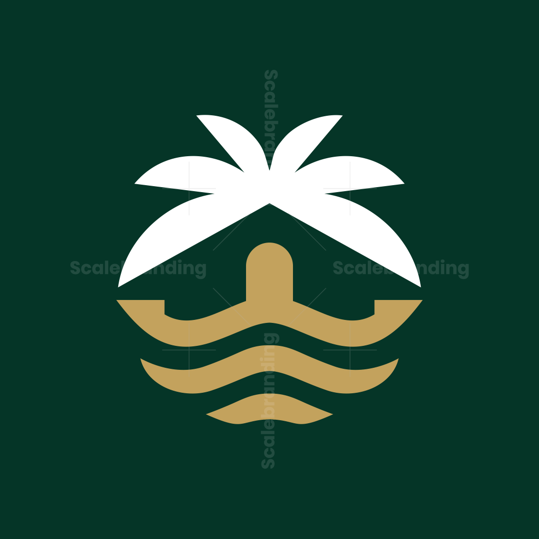 Saudi Tree Logo Coconut Tree Logo Design, Beach Plant Vector, Palm