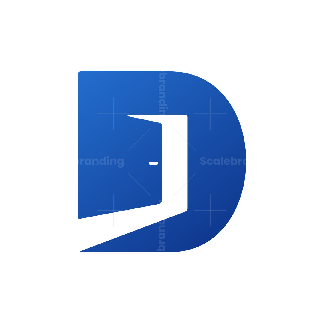 Blue Open Doorway D Logo | Scalebranding