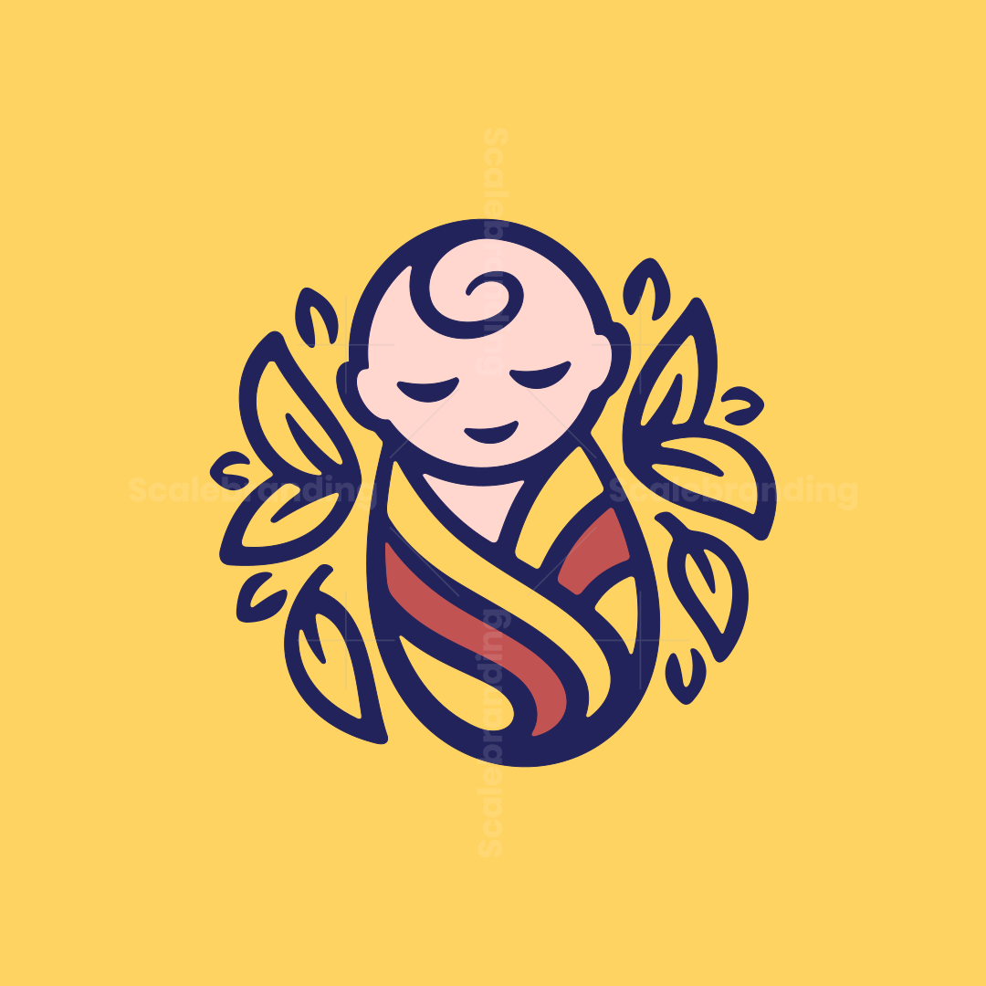 Cute Sleeping Baby in a Cozy Blanket Logo | Scalebranding