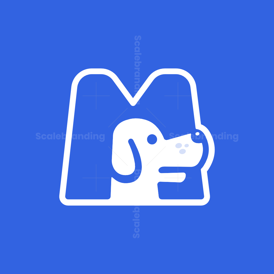 Playful letter M dog logo | Scalebranding