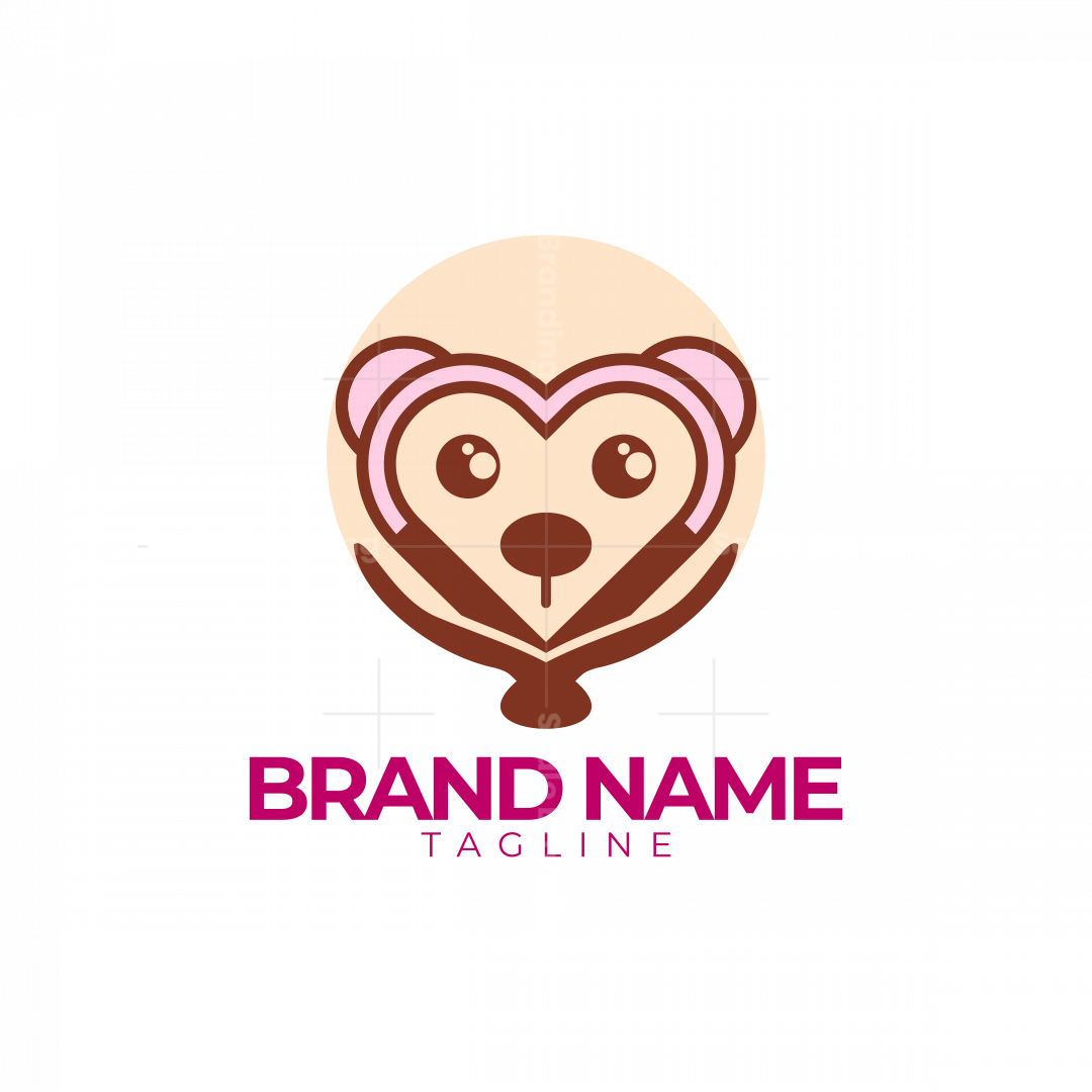 Love Cute Girl Monkey Logo | Scalebranding