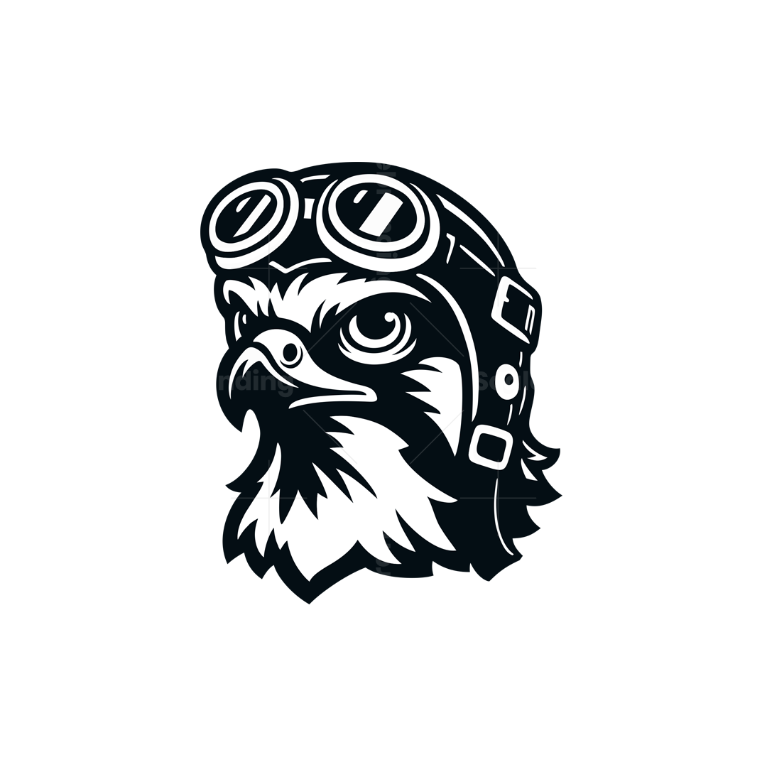Retro Falcon Aviator Pilot Mascot Logo | Scalebranding