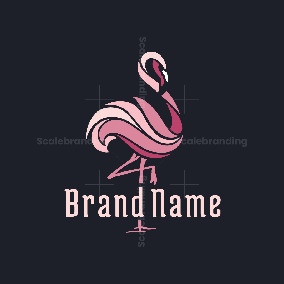 Abstract Creative Pink Flamingo Logo | Scalebranding