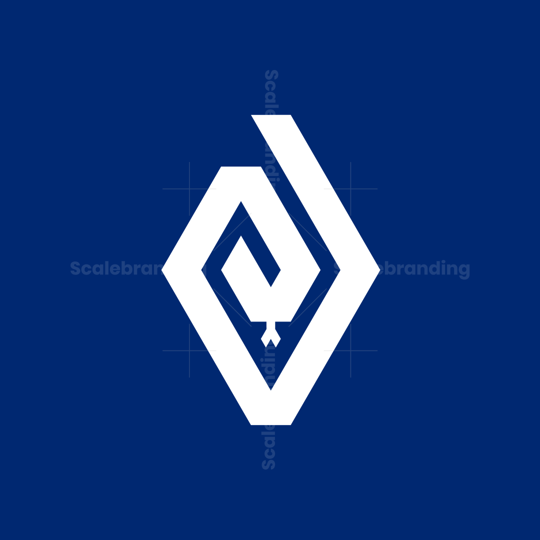 blue geometric diamond python logo | Scalebranding