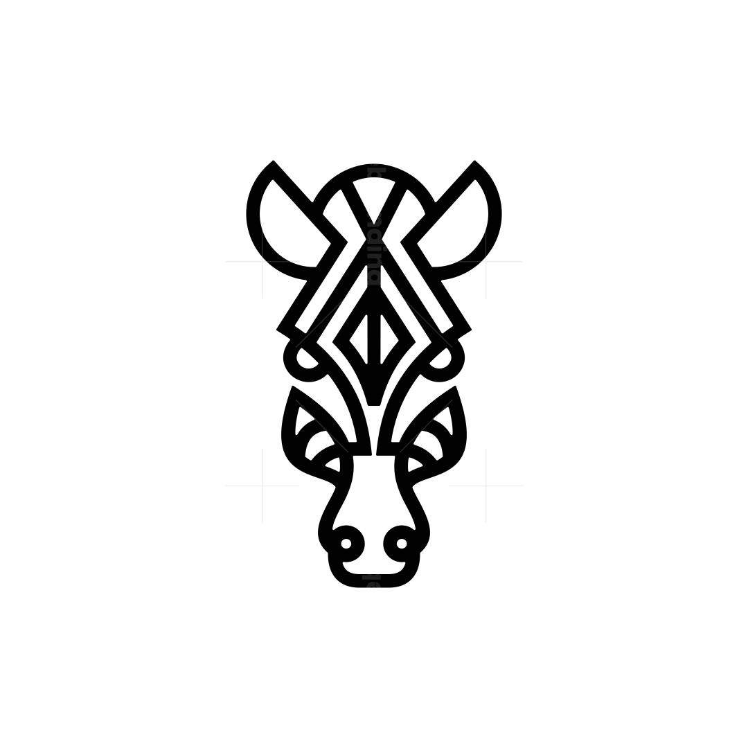 Tribal Zebra Head Black Zebra Logo | Scalebranding