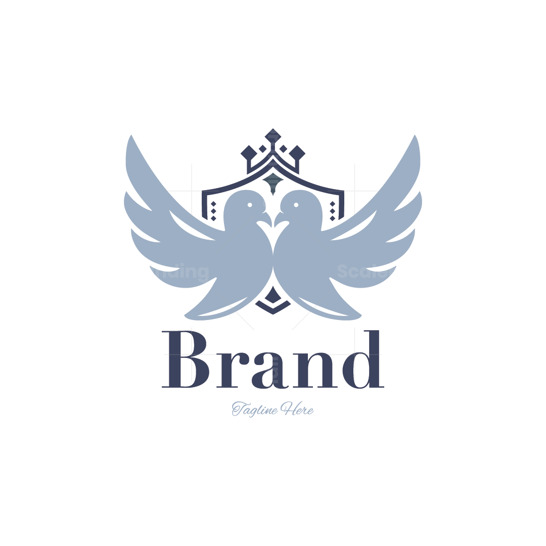 Two Doves Heraldic Shield Logo | Scalebranding