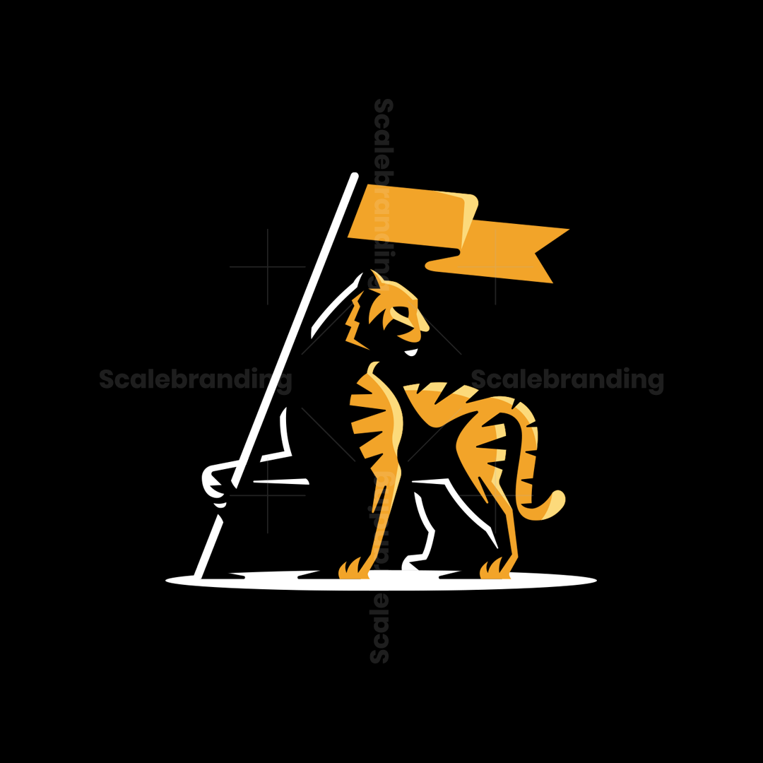 A Tiger Flag Mascot Logo | Scalebranding