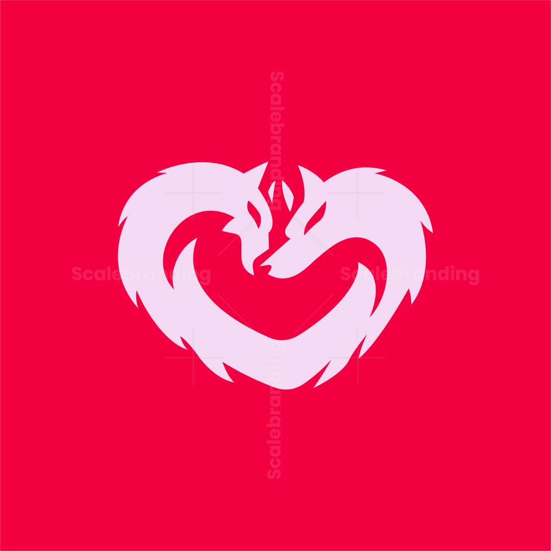 Beautiful Heart Wolves Logo Wolf Logo | Scalebranding