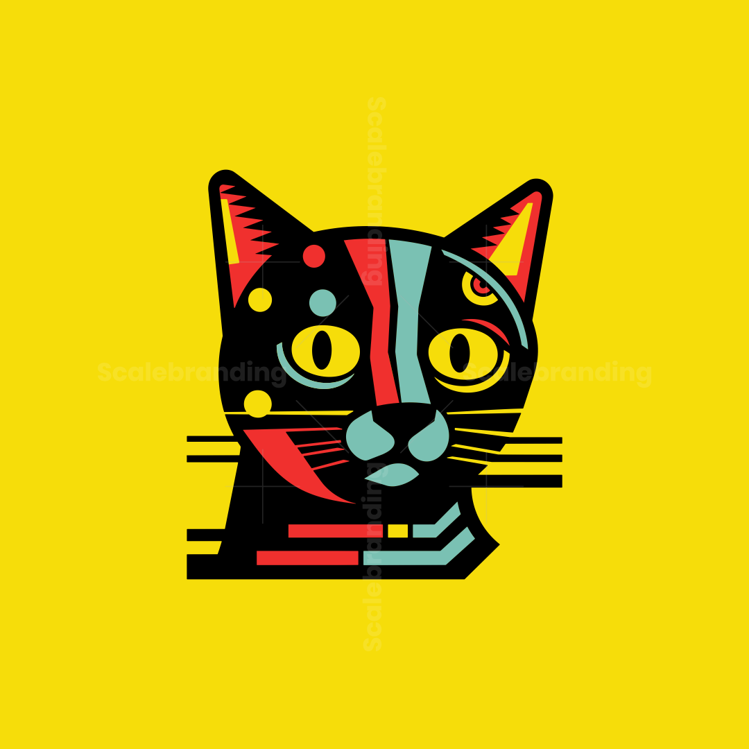 Vibrant Surrealist Cat Logo Design | Scalebranding