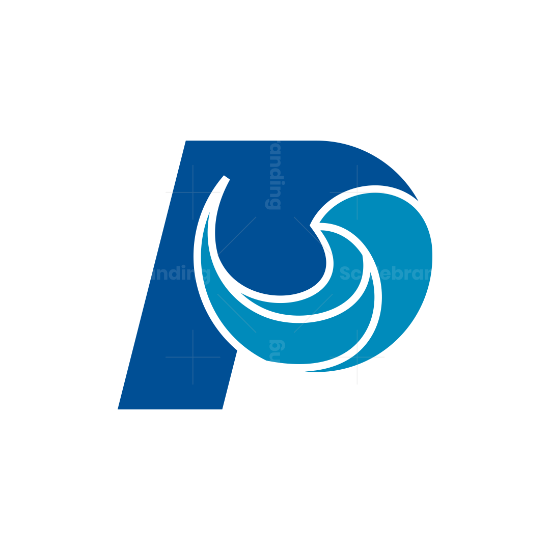 Modern Letter P Wave logo | Scalebranding