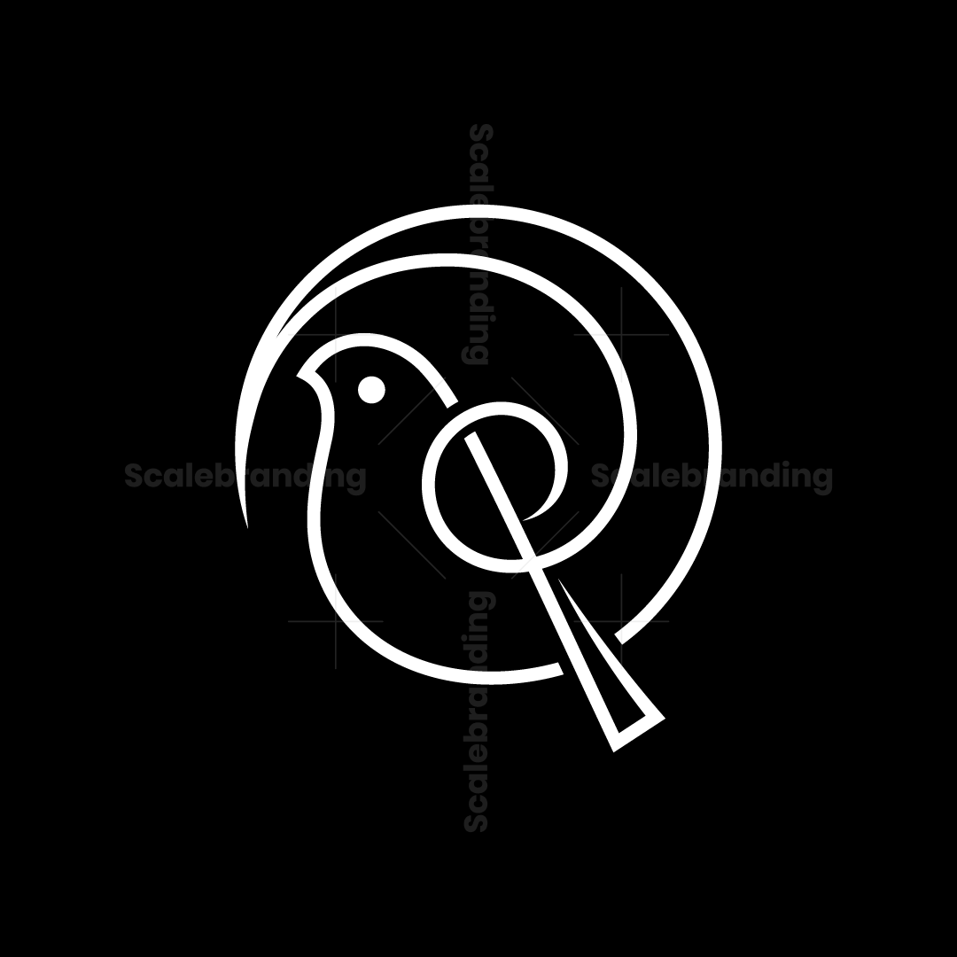 Letter Q Round Bird Profile logo | Scalebranding