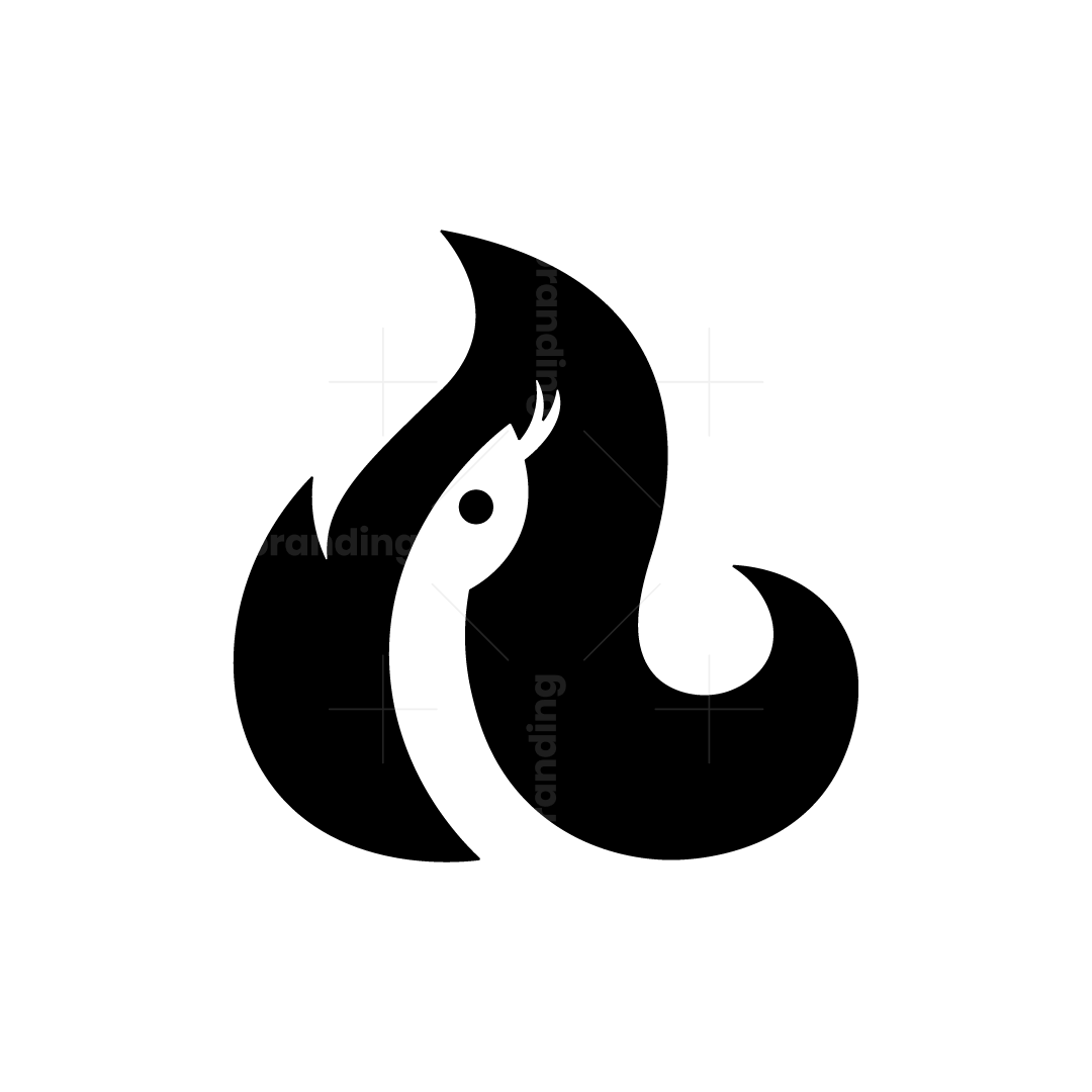 Fiery Flame Snake Silhouette Logo | Scalebranding