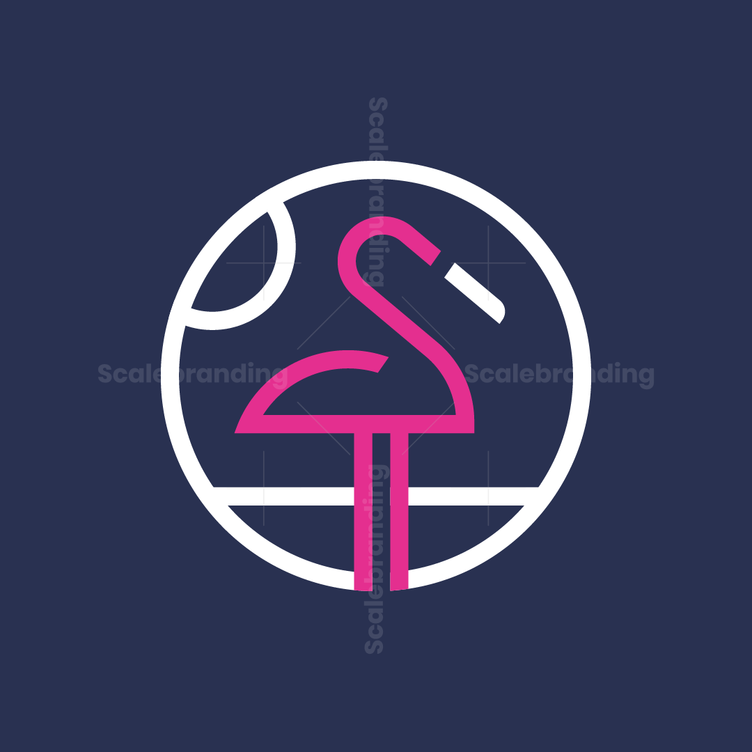 Monoline Flamingo Bird Logo Concept | Scalebranding