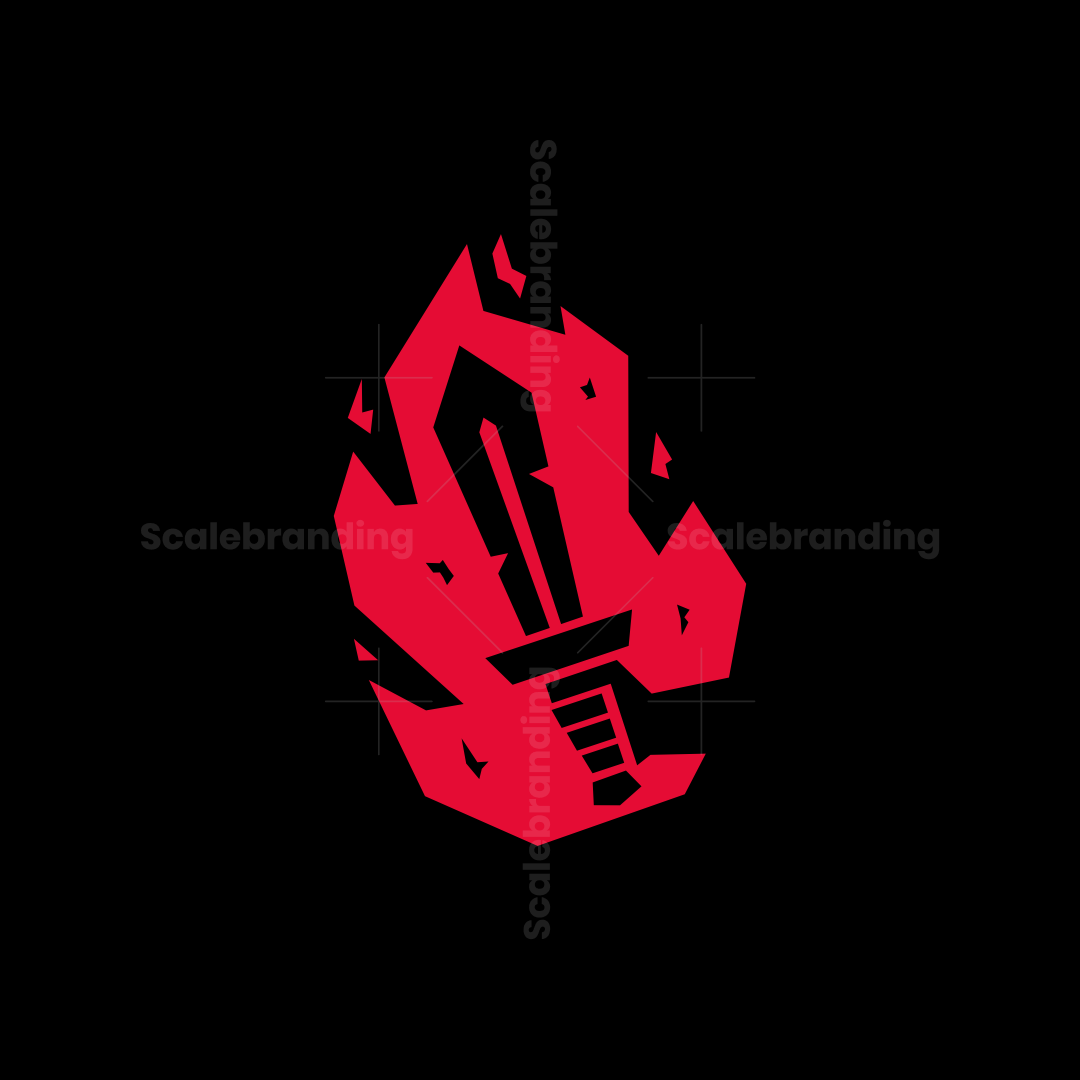 Grunge Fire sword logo | Scalebranding