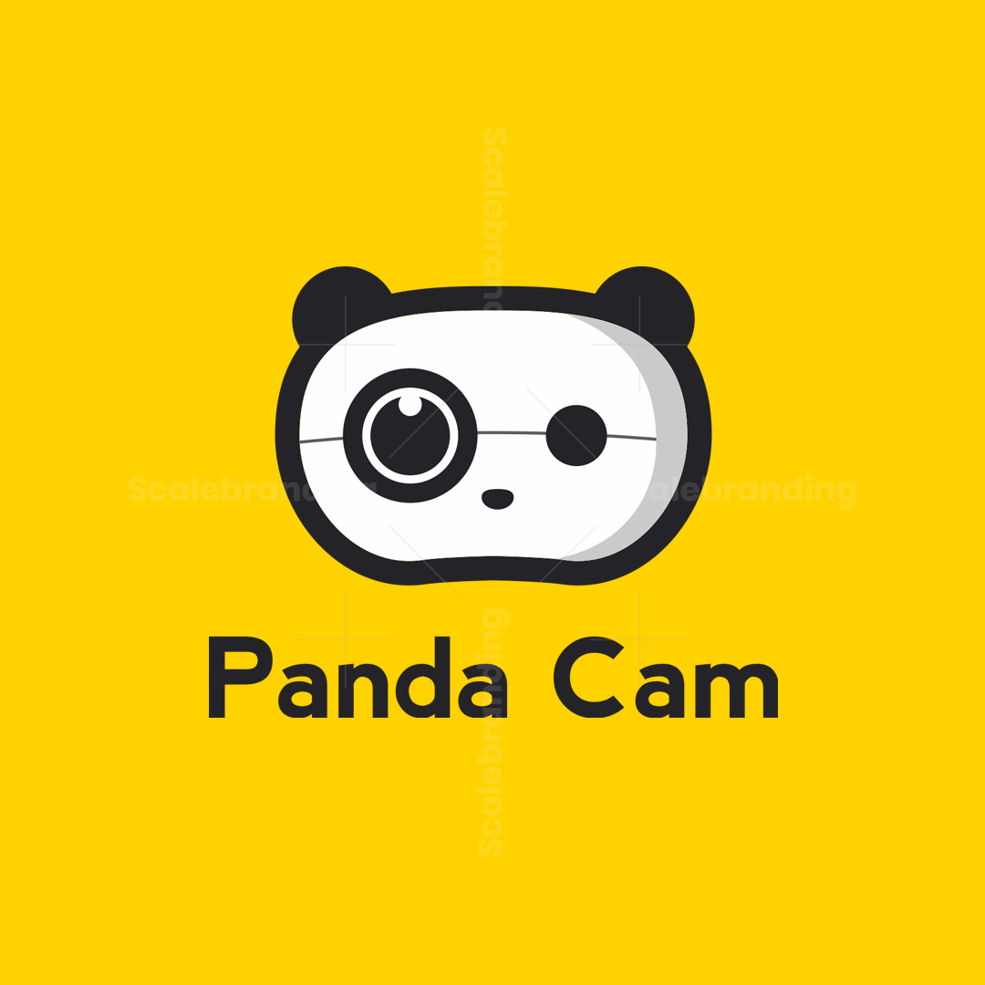 Cute Panda Camera Minimal Logo | Scalebranding