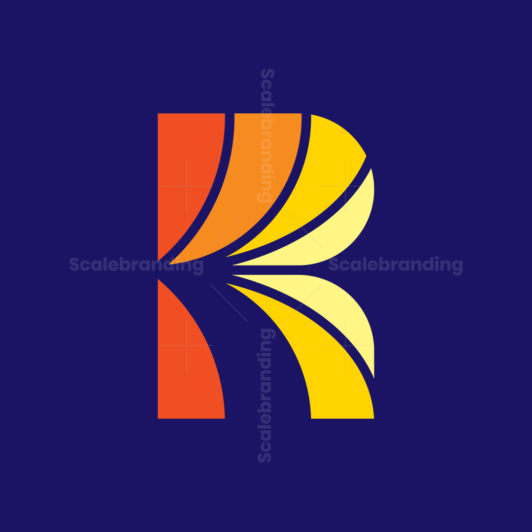 Letter R Sunray Initial Logo Design Art | Scalebranding