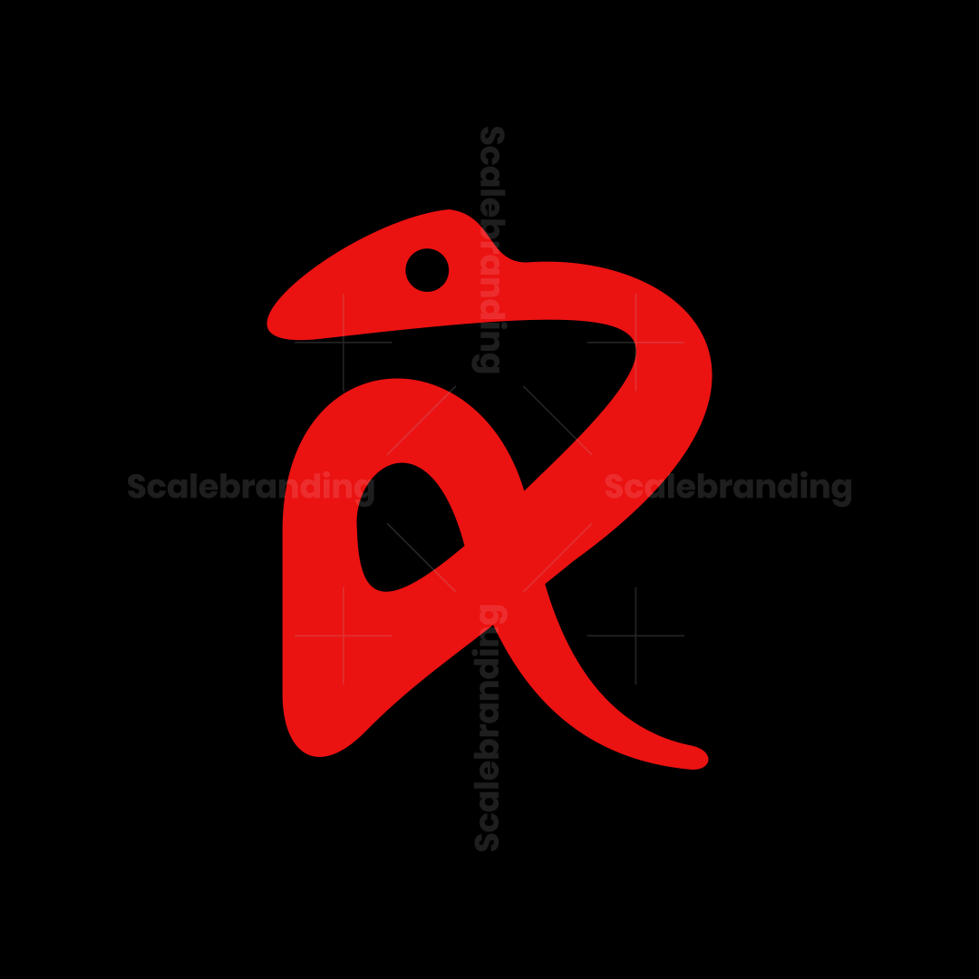 Letter R Snake Geometric Modern Simple Logo | Scalebranding