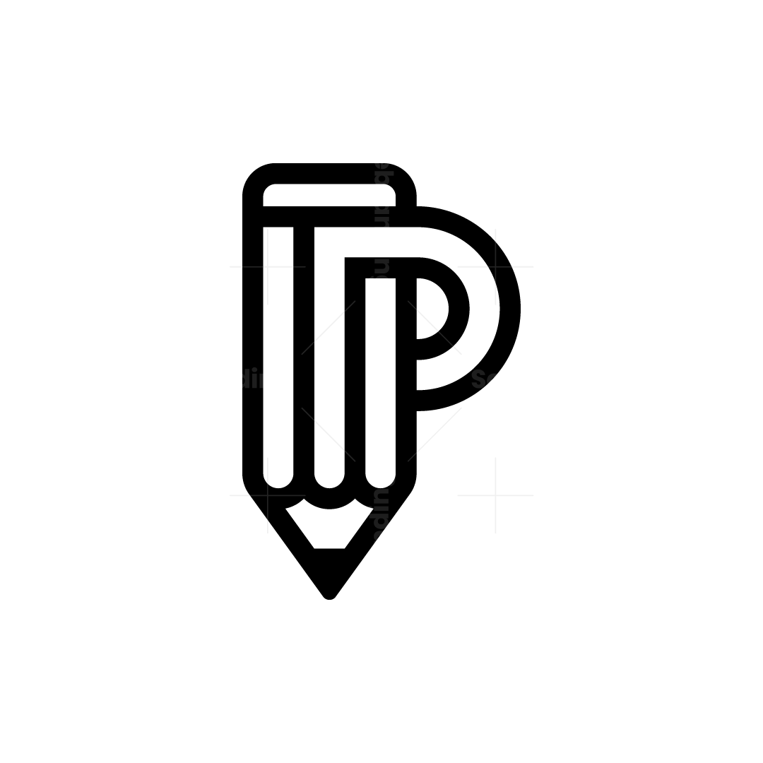 Minimalist Letter P Pencil Logo | Scalebranding