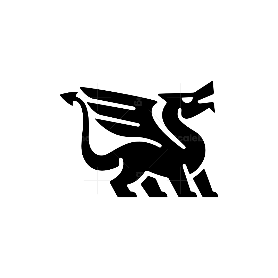 Simplified standing dragon logo | Scalebranding